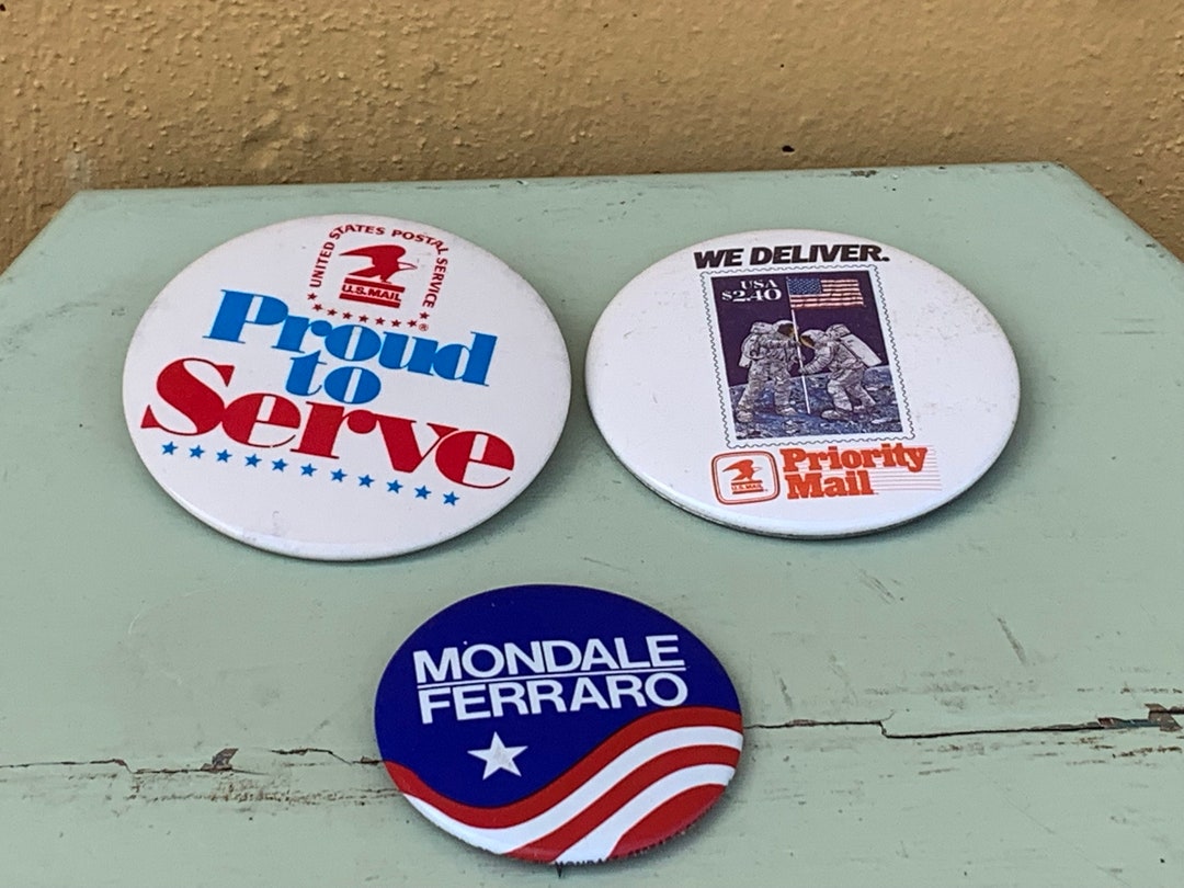 Vintage Lot of Three Buttons/pins, USA Post Office Button, Priority ...