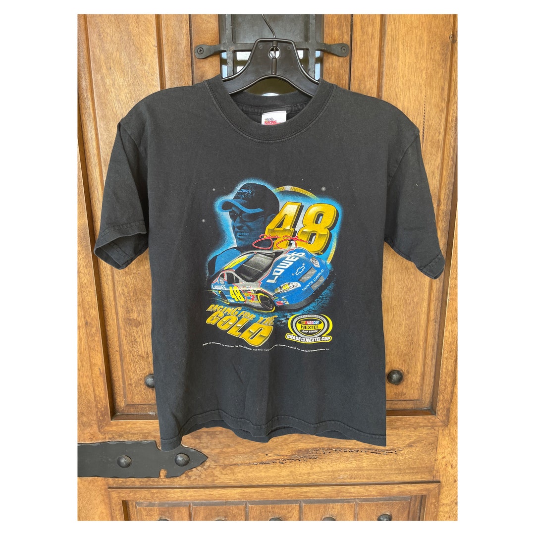 Vintage Y2K 2004 Jimmie Johnson 48 NASCAR Racing for the Gold T Shirt ...