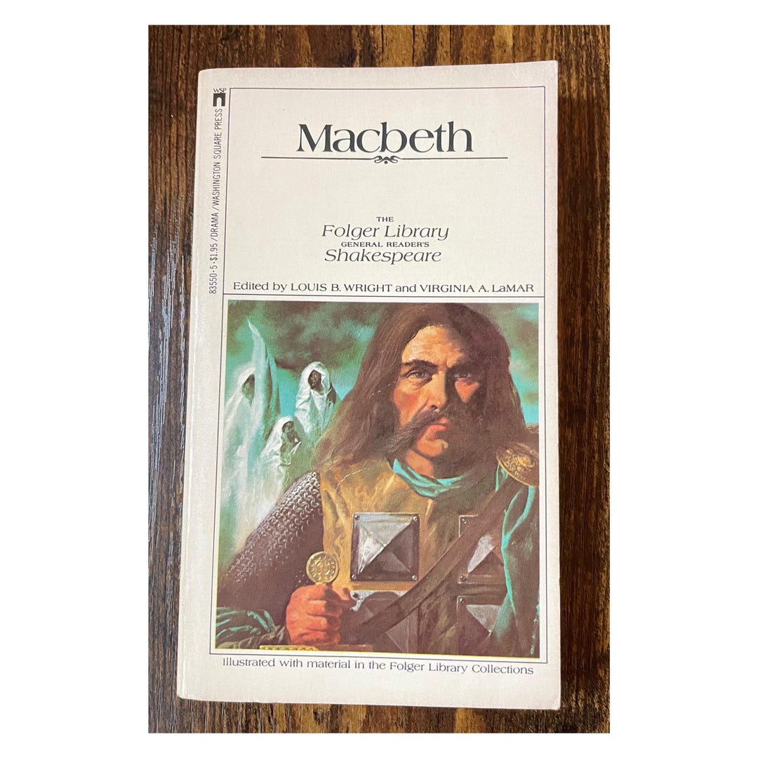 Macbeth - William Shakespeare - Pocket Books- Tragedy Play- Vintage Paperback Book - Literary ...