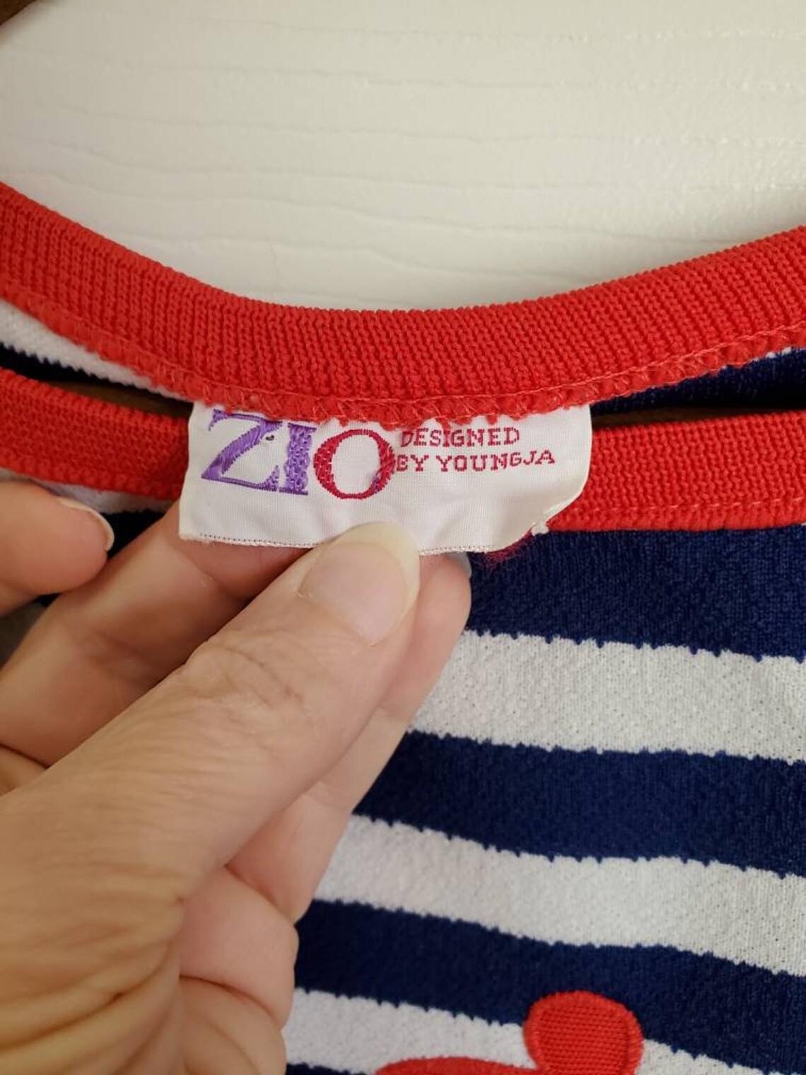 Vintage 70s Nautical Stripe Top With Red Anchor- Gilligan's Island ...