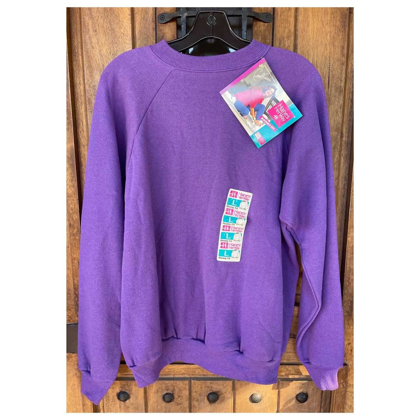 Vintage 90s Plain Purple Sweatshirt 1994 Hanes Her Way Roomy Fit ...