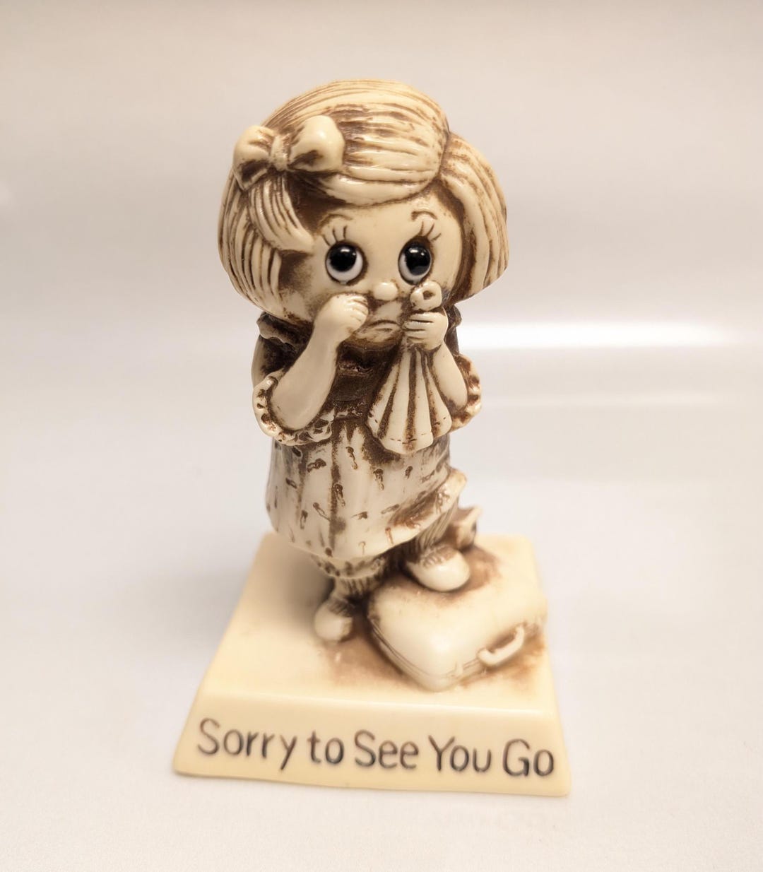 Vintage R.&W. Berries 1975 Sorry to See You Go Crying Girl 5 Figurine ...