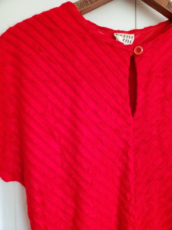 70s Vintage Razzle Dazzle Terry Cloth Stripe Disco Da… - Gem