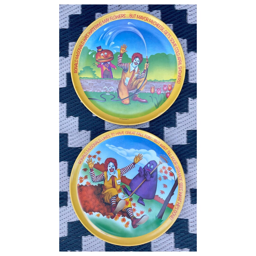 Vintage Mcdonald's Plate Set of 2 Ronald Mcdonald, Grimace, Mayor ...