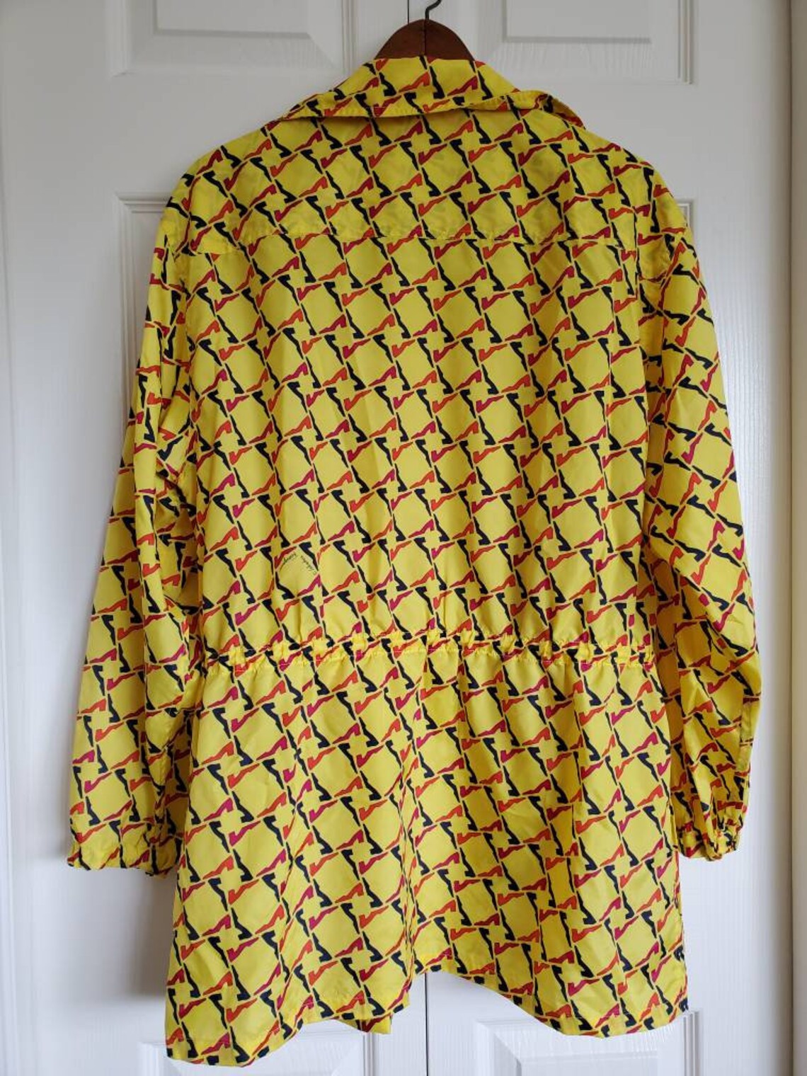 Vintage 80s Yellow Shoe Print Salvatore Ferragamo Raincoat - Etsy