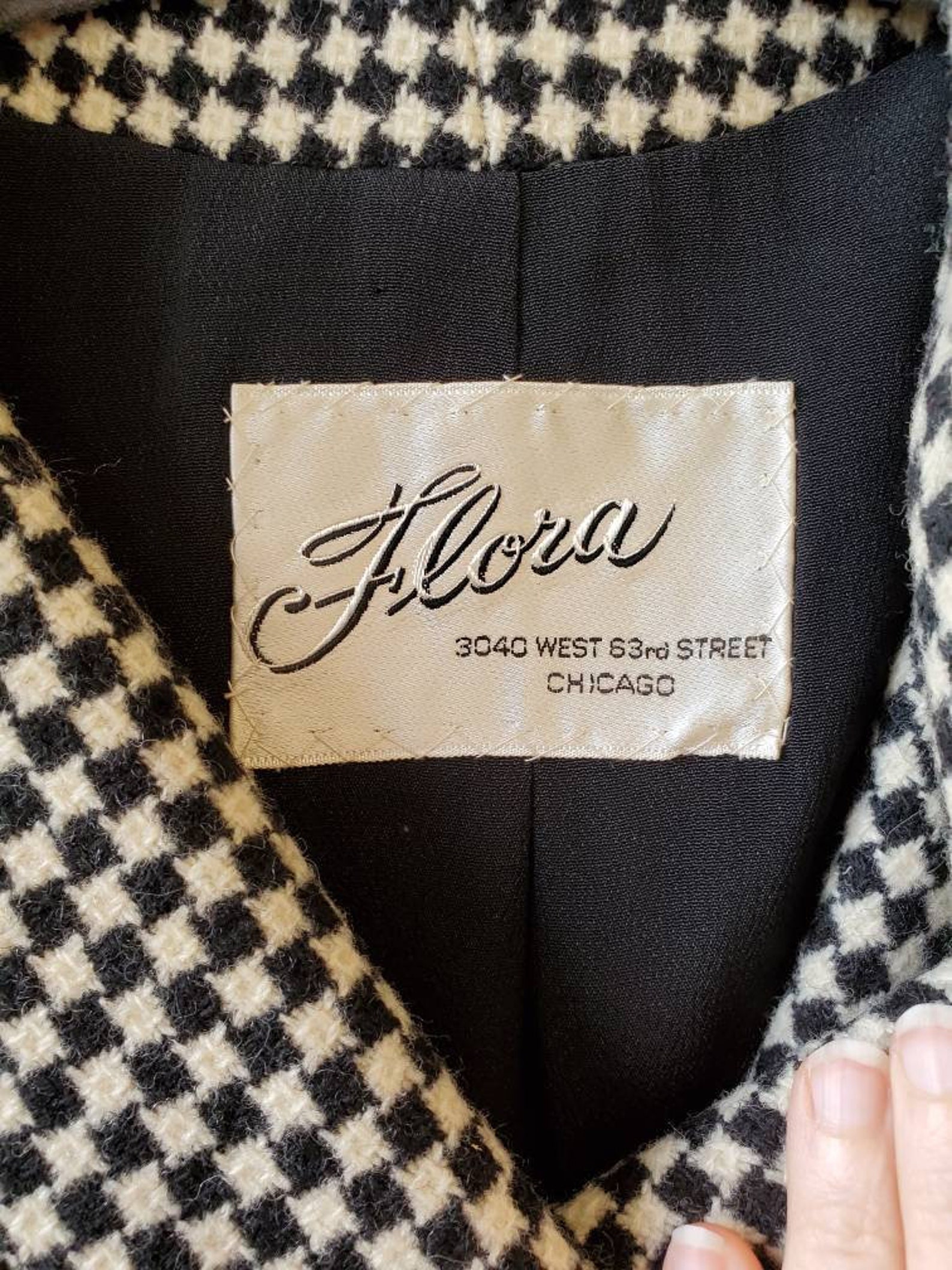 Vintage 50s Black and White Diamond Pattern Jacket Mad Men - Etsy