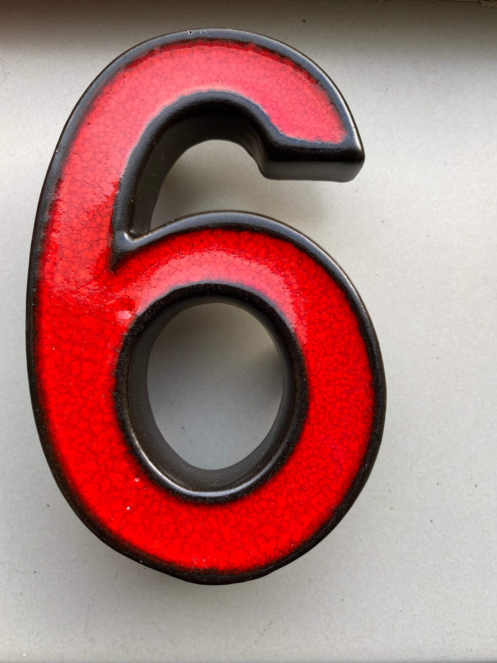 Vintage Red House Number No. 6 Six BAY Ceramics Pottery | Etsy