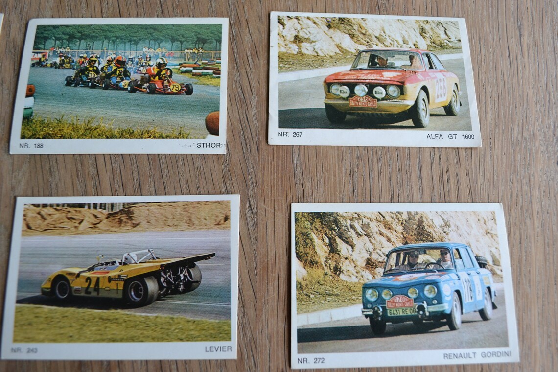 Collection of Vintage Racing Car Collectible Cards - Etsy