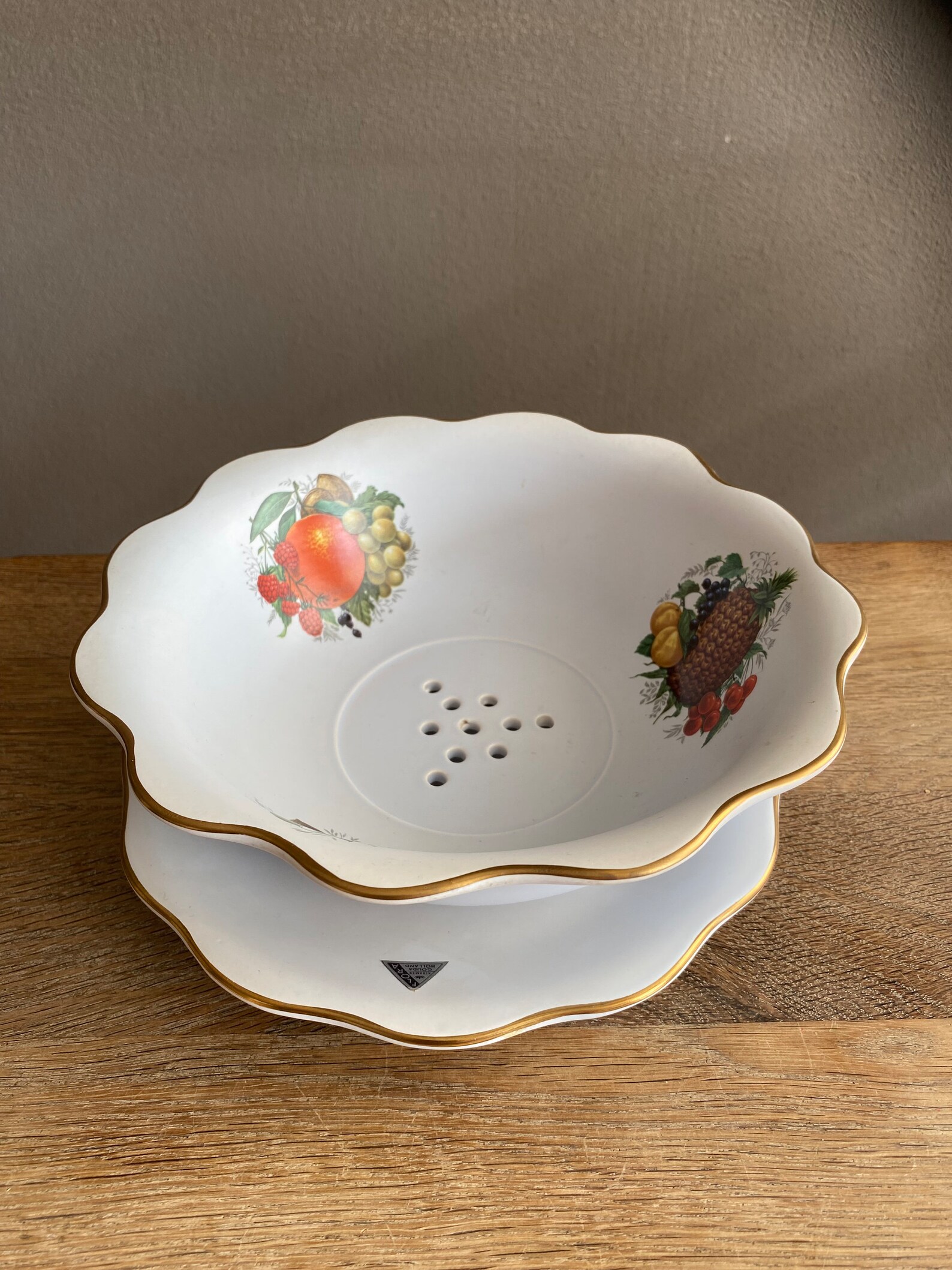 Vintage Dutch Flora Gouda Fruit Bowl Set/ Fruit Test/ Fruit Colander ...