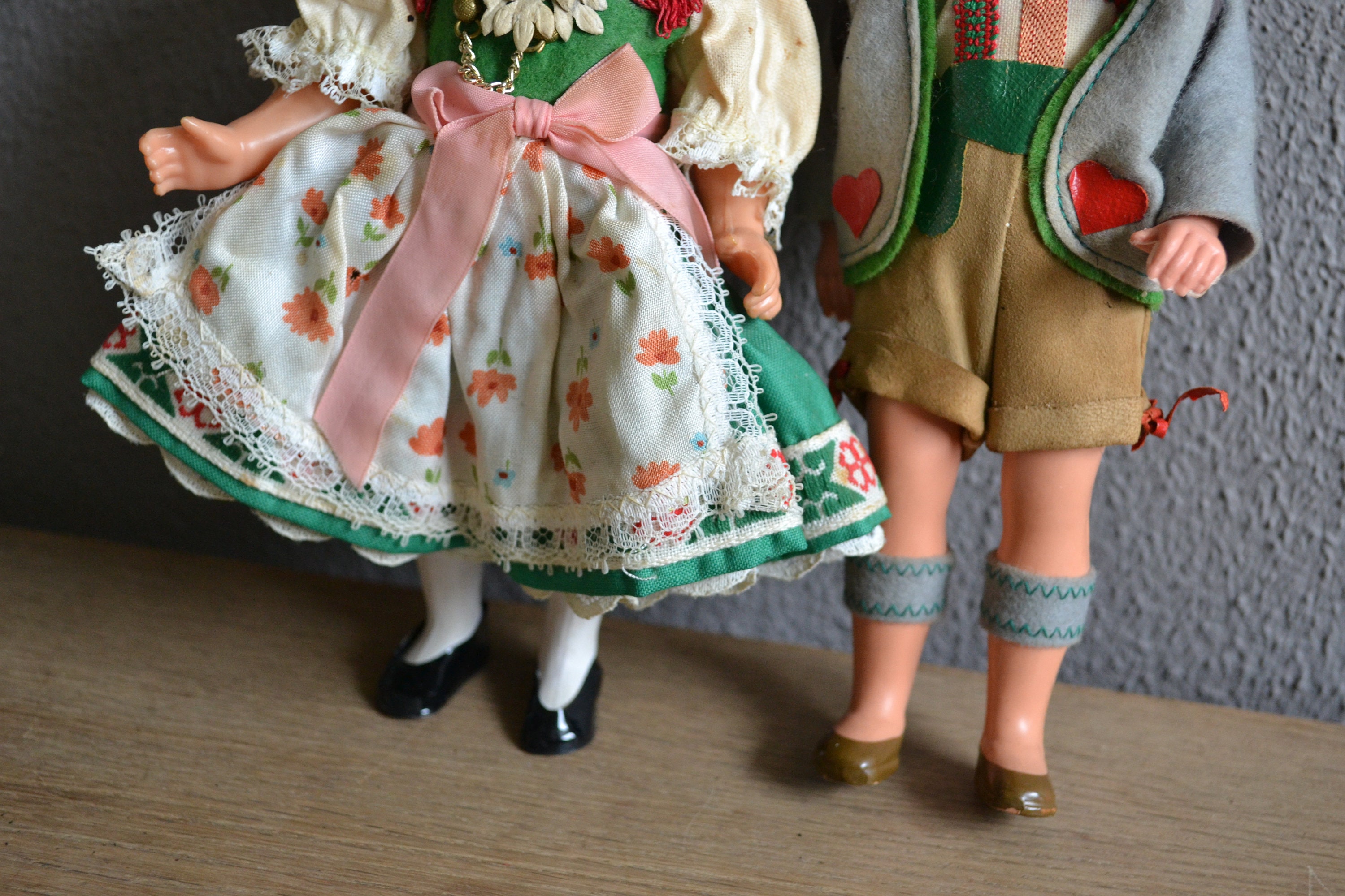 Set of Two Beautiful Vintage Souvenir Dolls in German Traditional ...