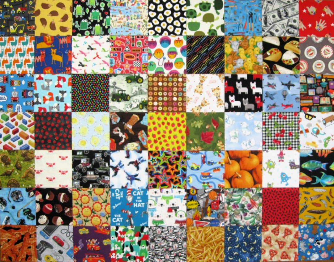 63 I SPY Boys 5 Quilt Fabric Squares Pre-cuts Charms Blocks Kit Kids ...