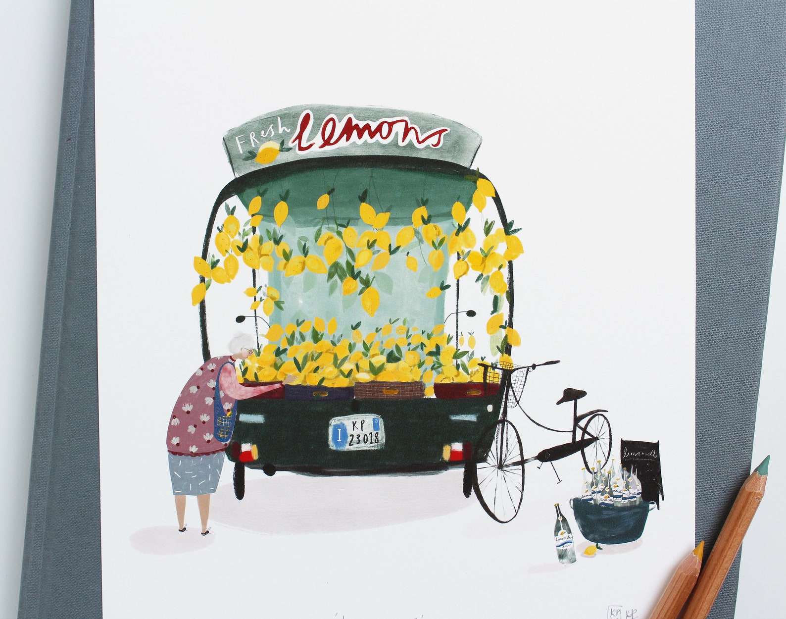 Lemon Yellow Kitchen Art Print Lemon Wall Art Print With Quirky Lemon ...