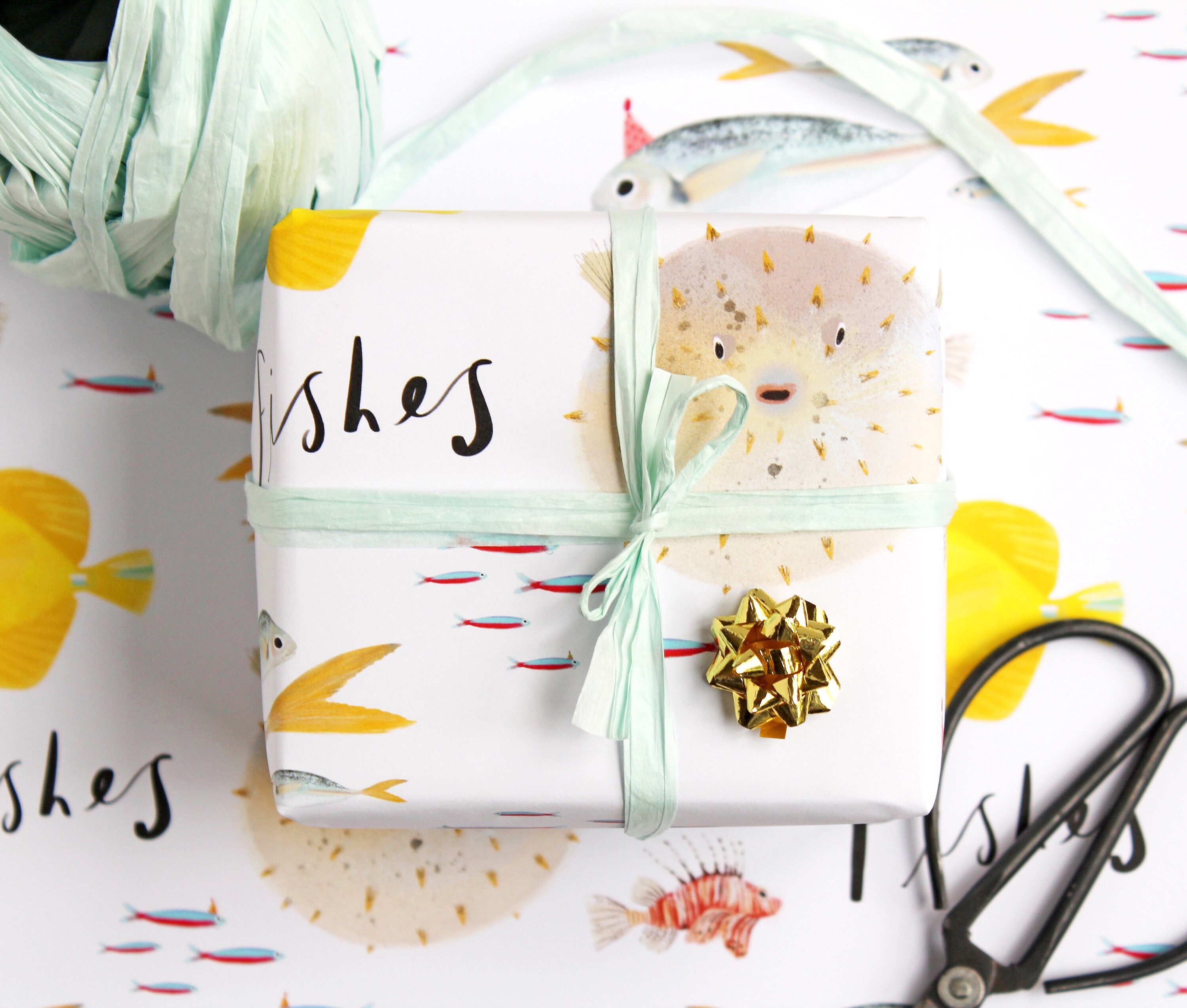 Birthday Fishes Fish Wrapping Paper - Quality Birthday Wrapping Paper ...