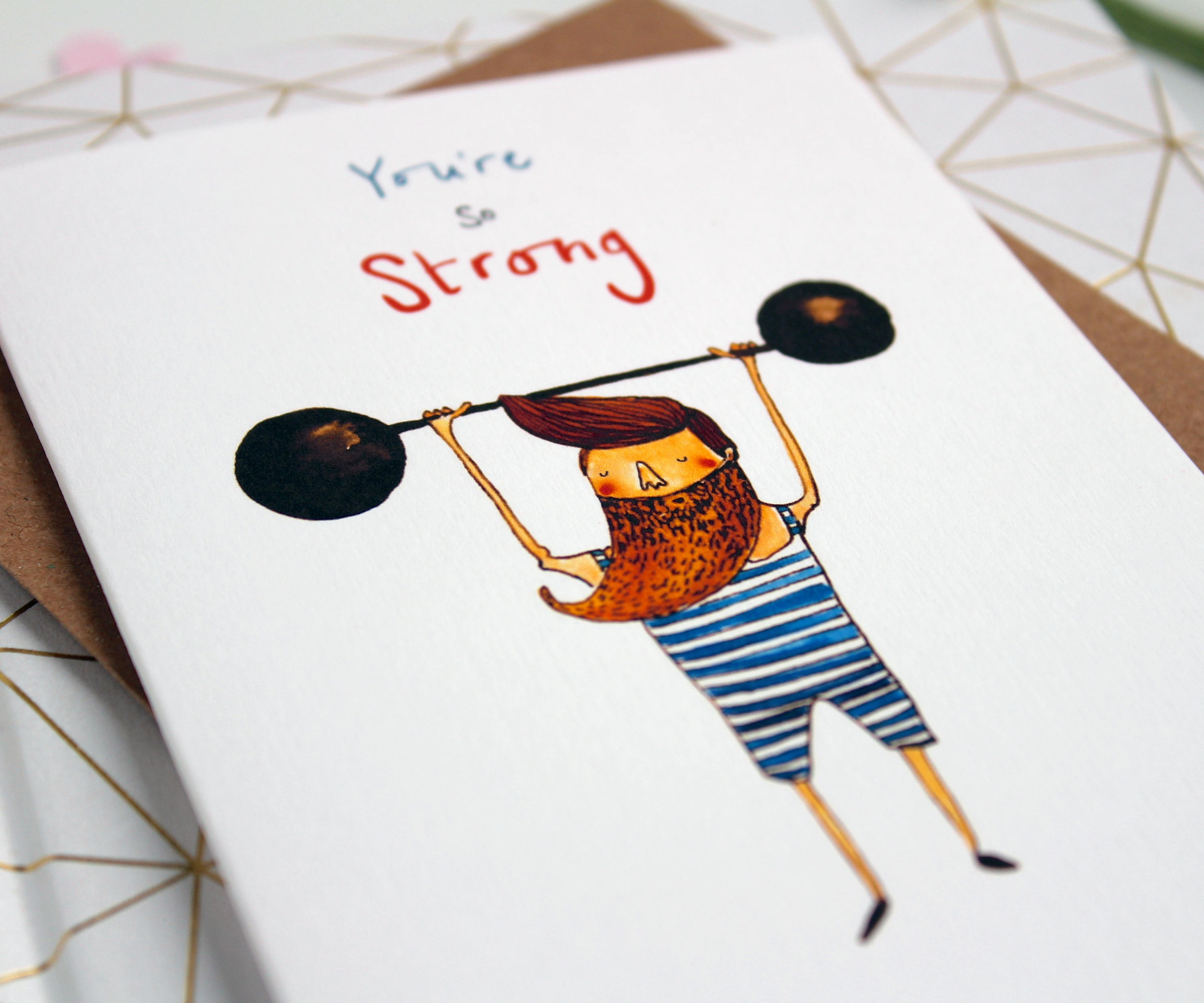Youre so Strong Motivational Card Encouragement Get Well | Etsy UK