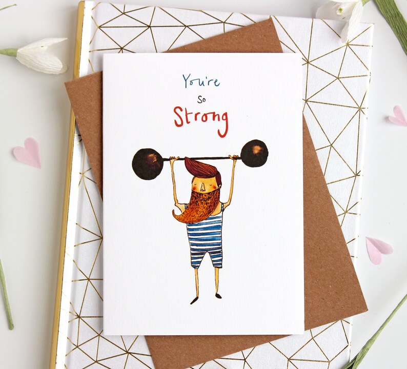 Youre so Strong Motivational Card Encouragement Get Well - Etsy UK