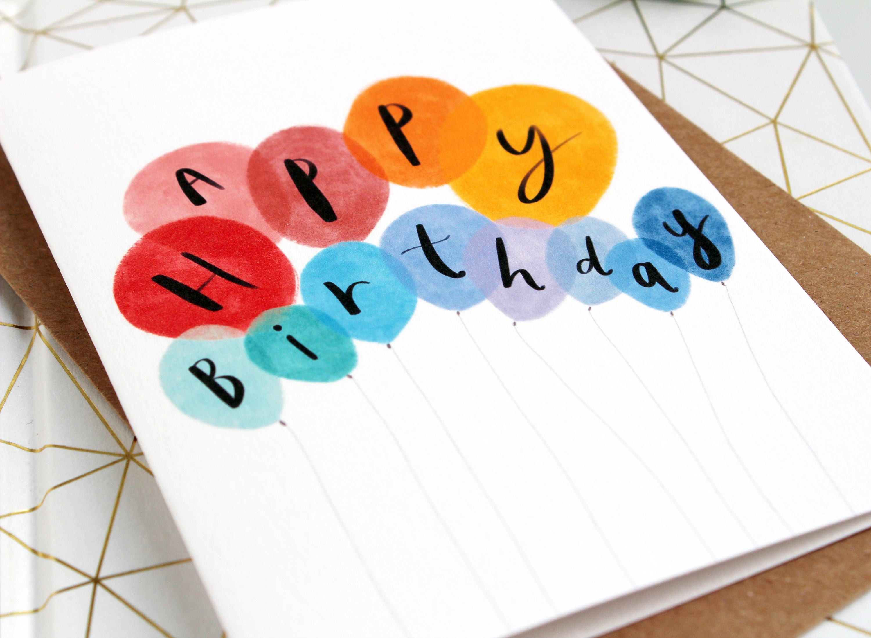 Balloons Happy Birthday Card Birthday Card for Any Age - Etsy UK