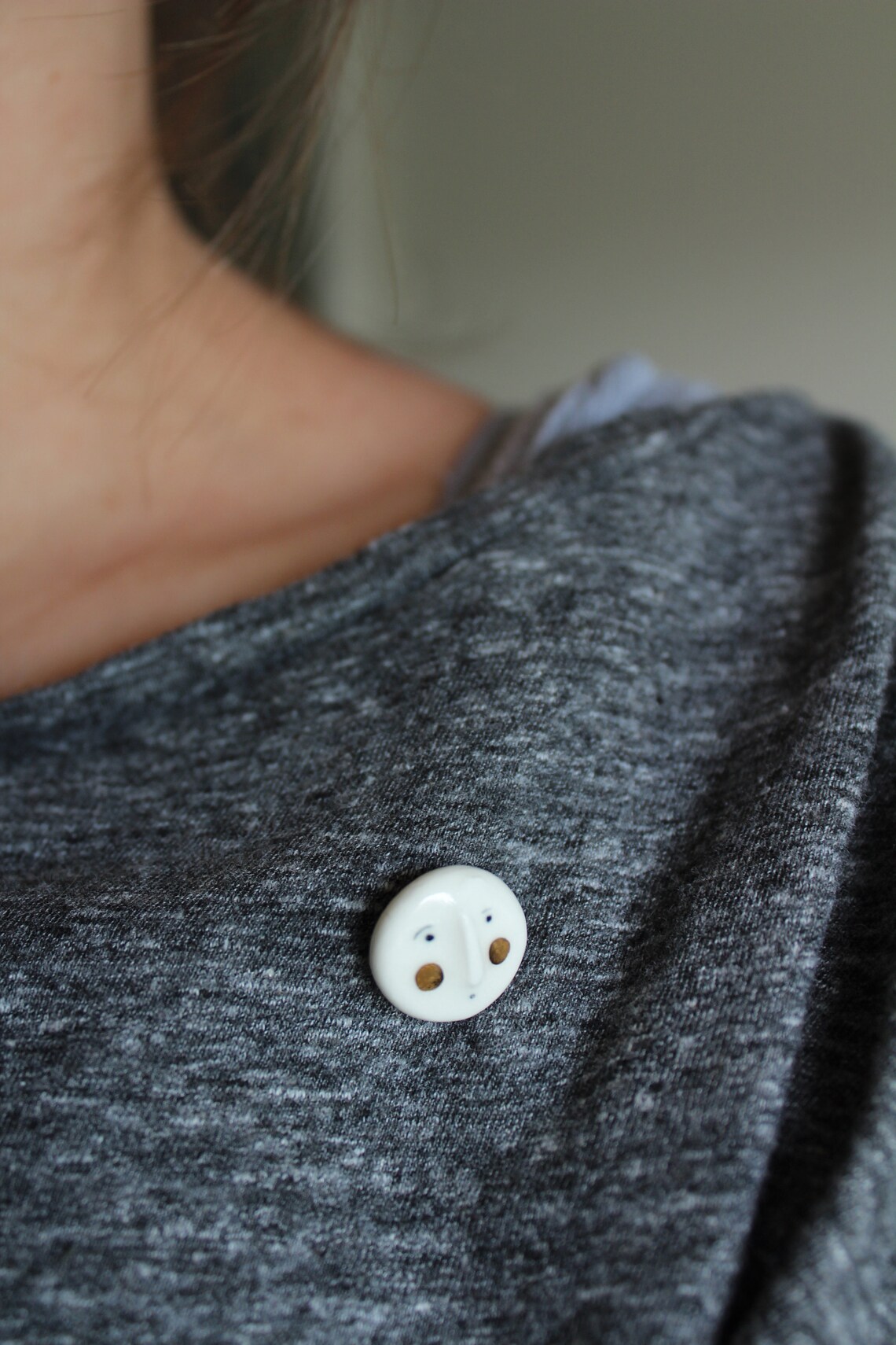 Little Face Ceramic Pin Jewellery Gifts for Her Ceramic | Etsy