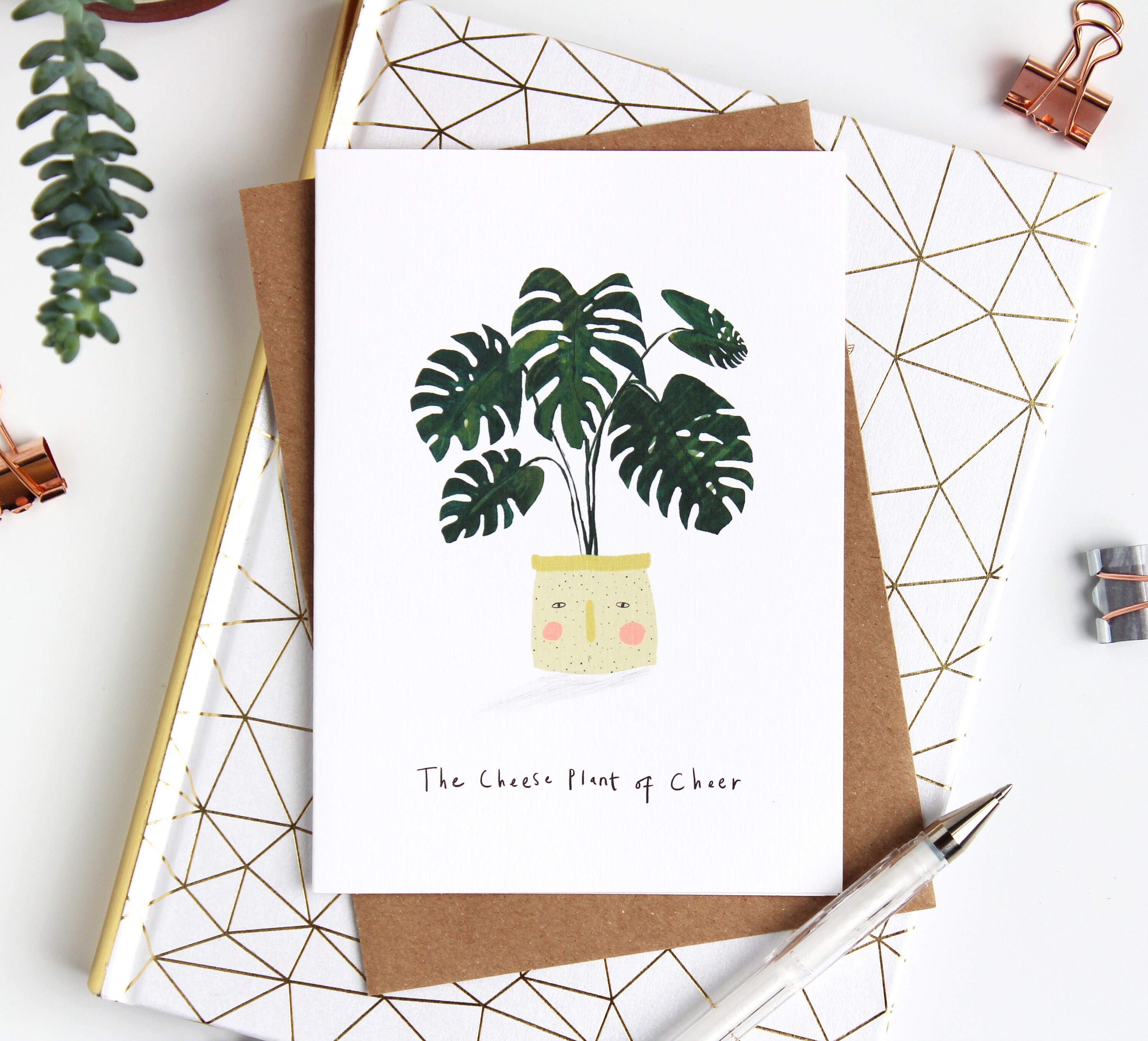 Monstera Cheese Plant Greetings Card | Etsy