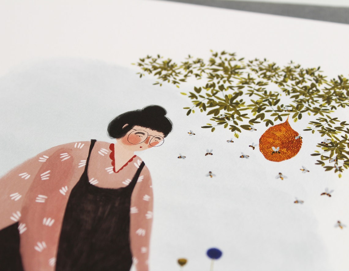 Happy Place Illustrated Wall Art Print Children's | Etsy