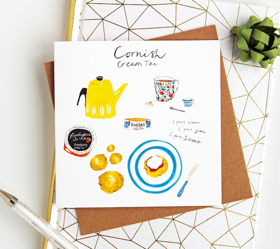 Cornish Cream Tea Greetings Card Any Occasion Card - Etsy