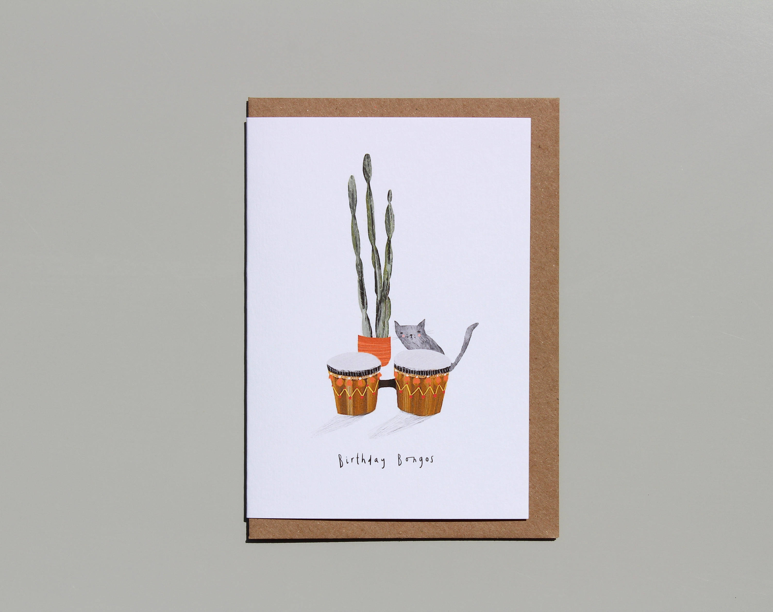 Cactus Cat Bongos Birthday Card Happy Birthday Greetings - Etsy UK