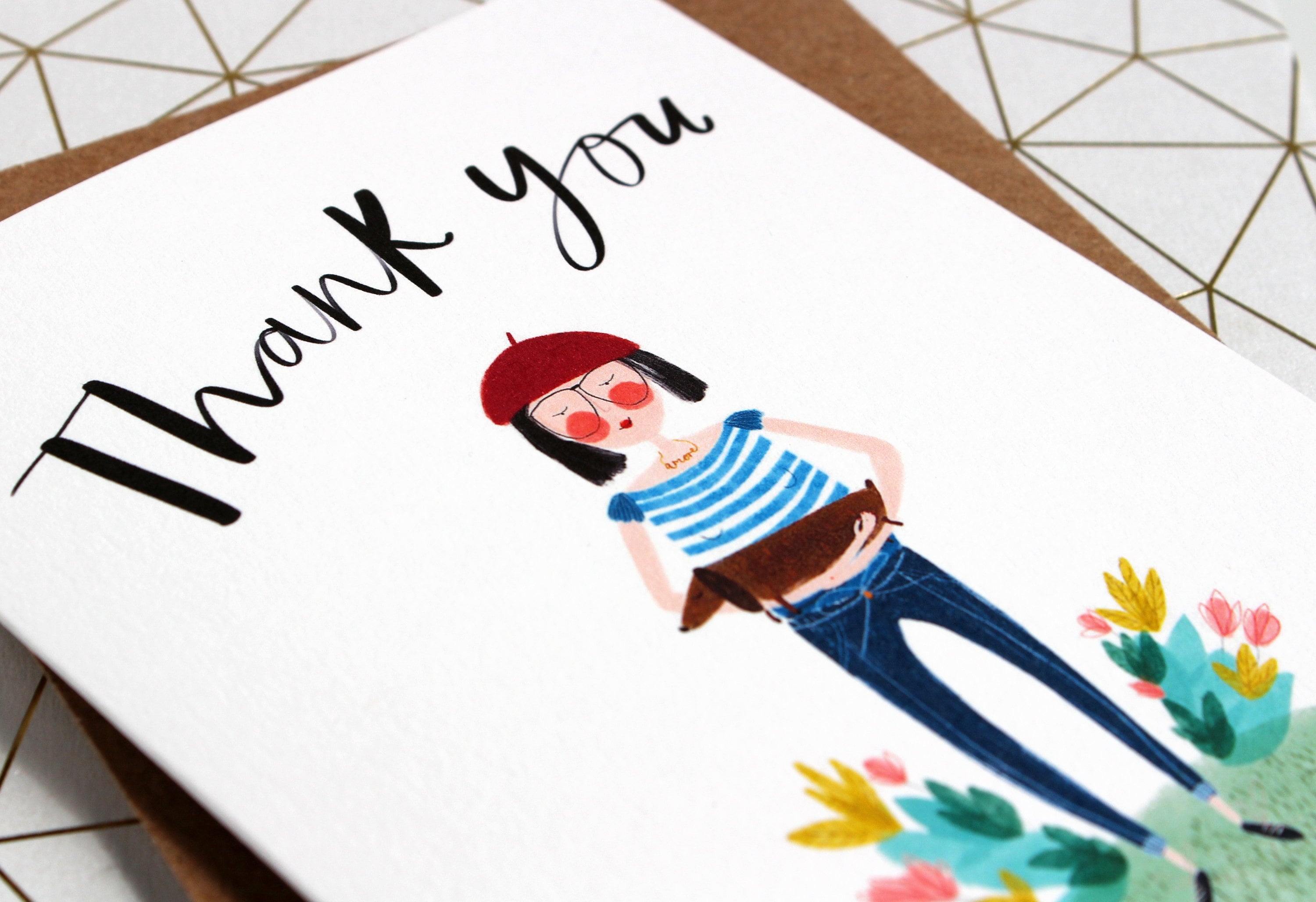 Sausage Dog Thank You Card Merci Gracias Danke Grazie - Etsy UK