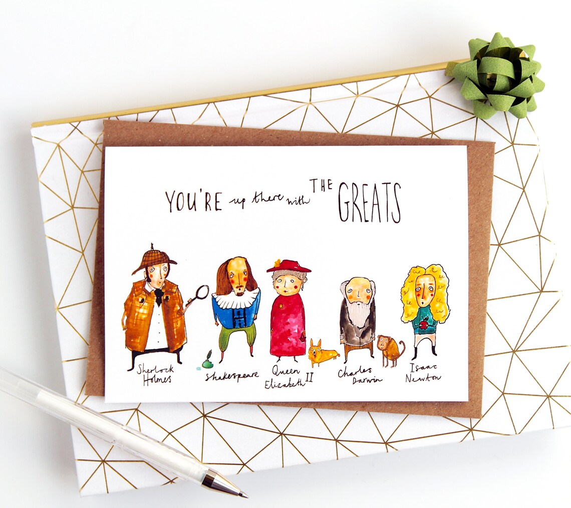 Historical British Characters Greetings Card for Birthday | Etsy UK