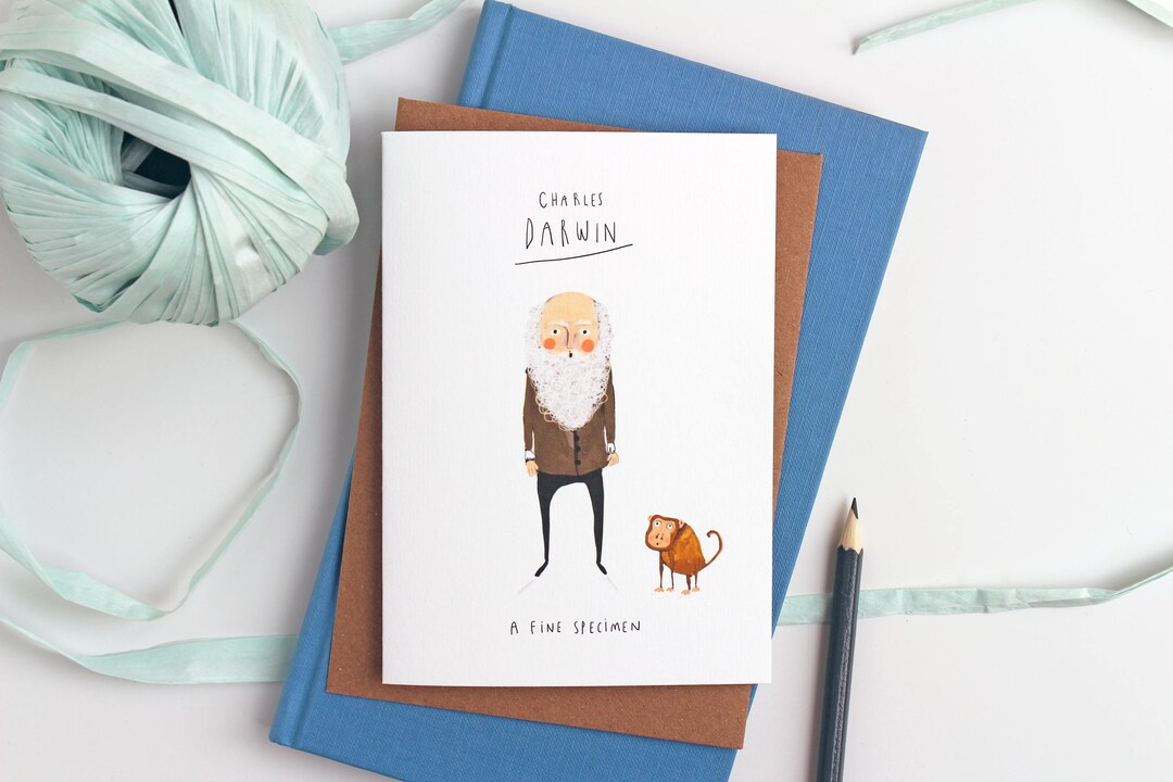 Charles Darwin Fine Specimen Illustrated Valentine's Day Card - Funny ...