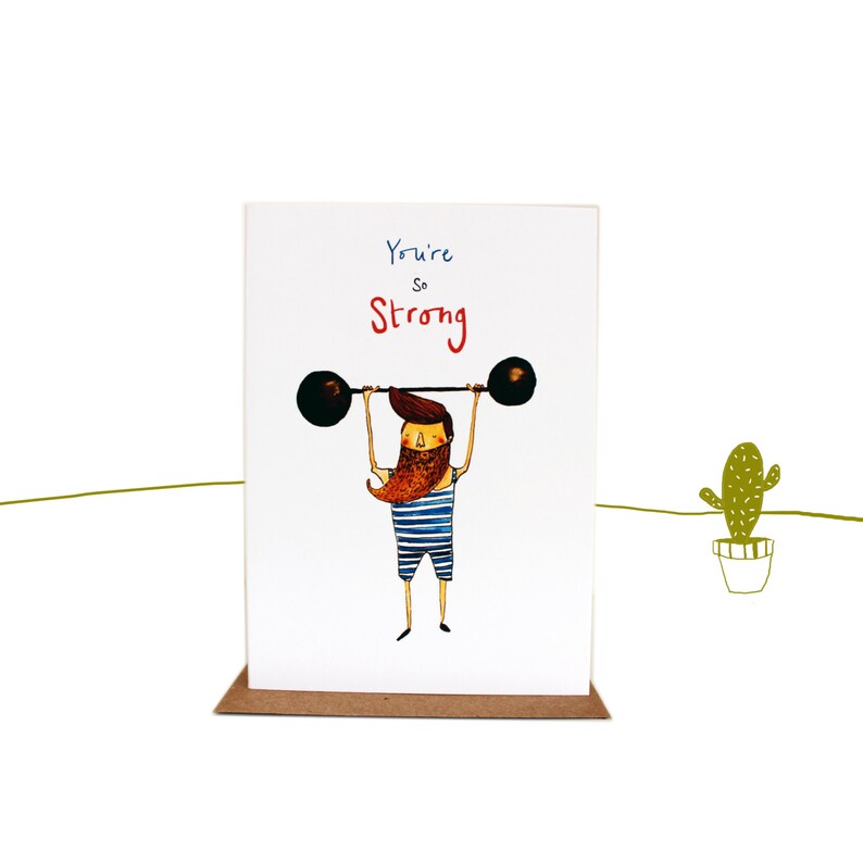 Youre so Strong Motivational Card Encouragement Get Well - Etsy UK