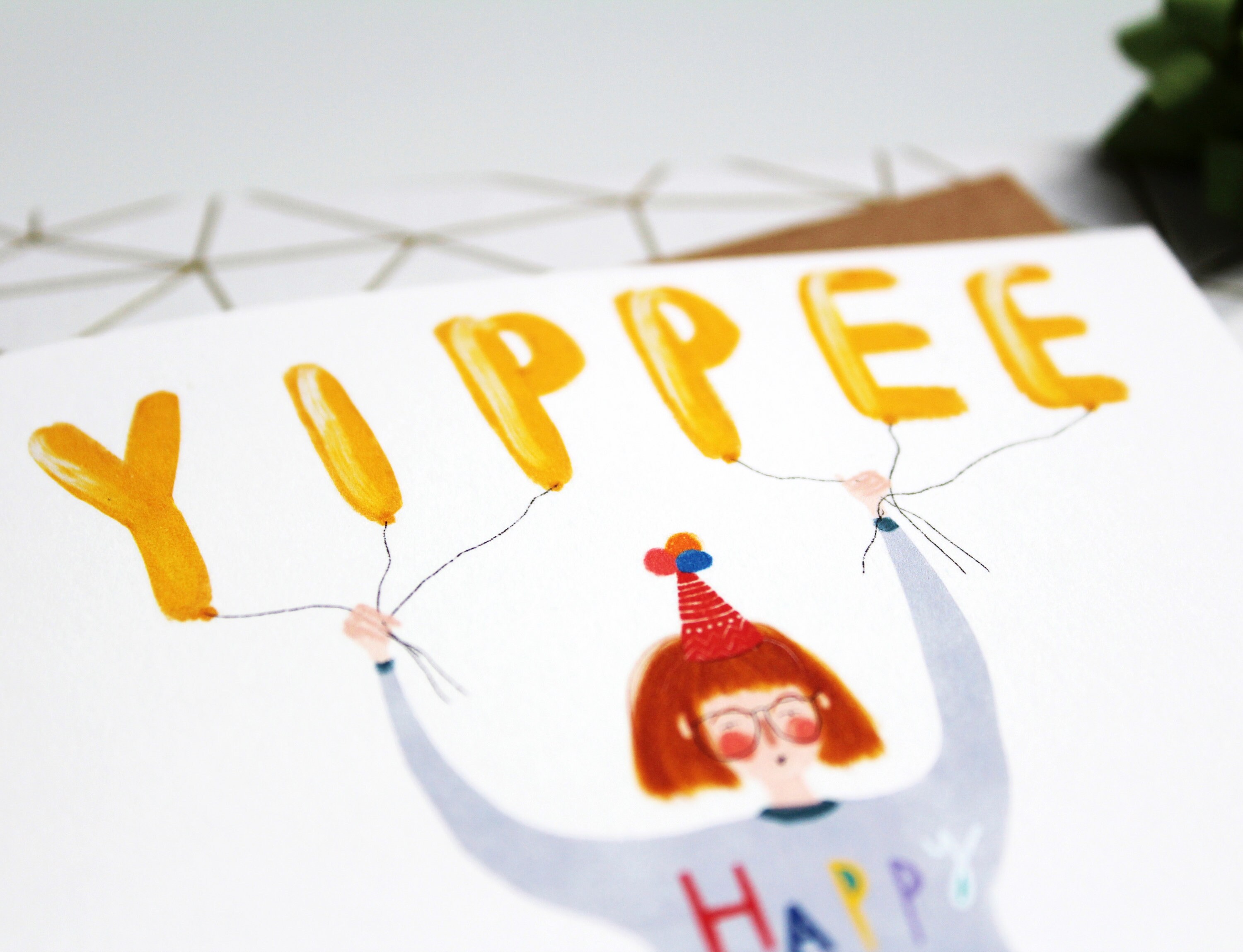 Yippee Illustrated Happy Birthday Card Balloon Birthday Card - Etsy UK
