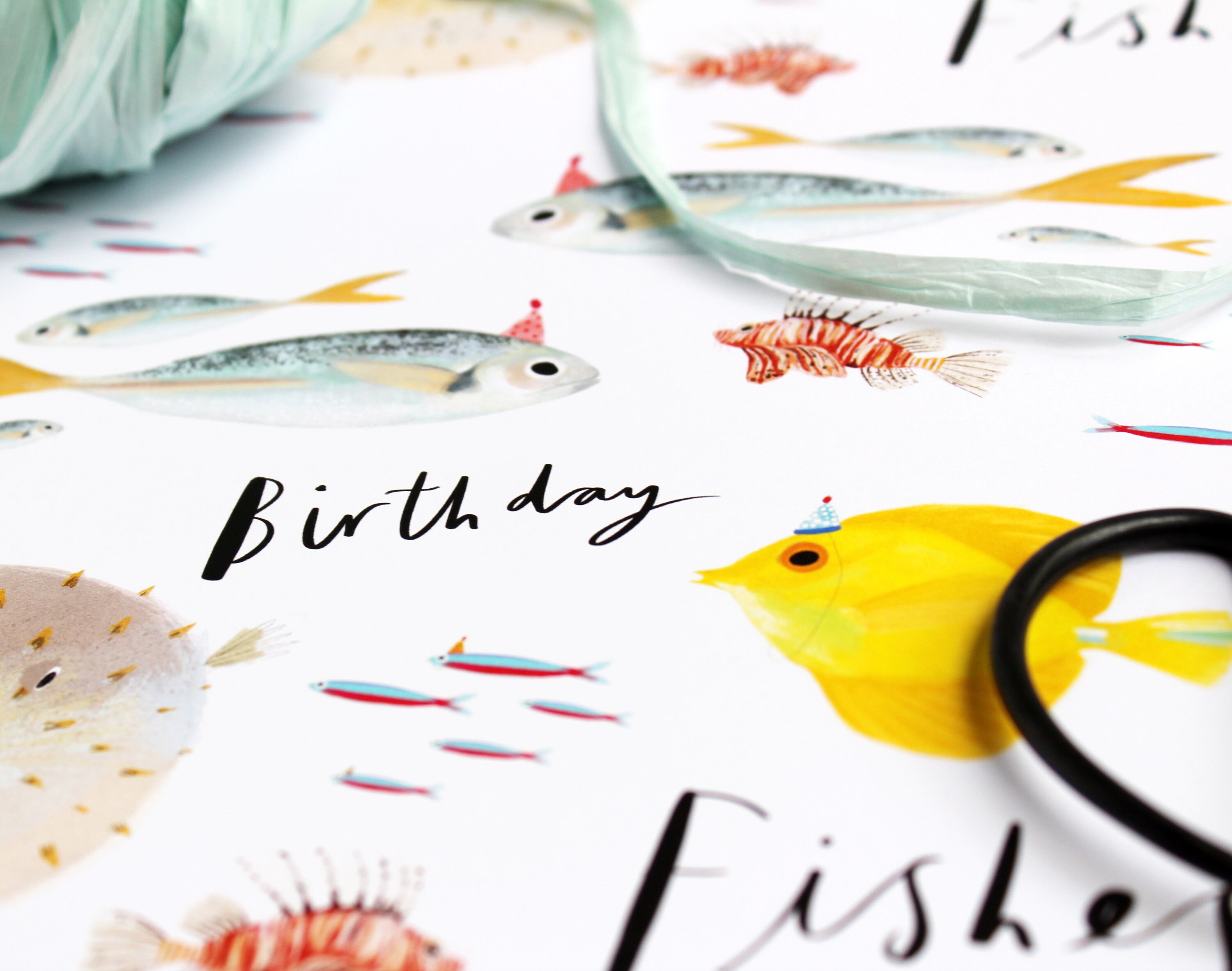 Birthday Fishes Fish Wrapping Paper - Quality Birthday Wrapping Paper ...