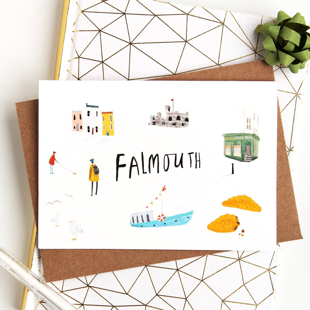 Cornwall Falmouth Notecard Greetings Card Any Occasion Card Cornwall ...