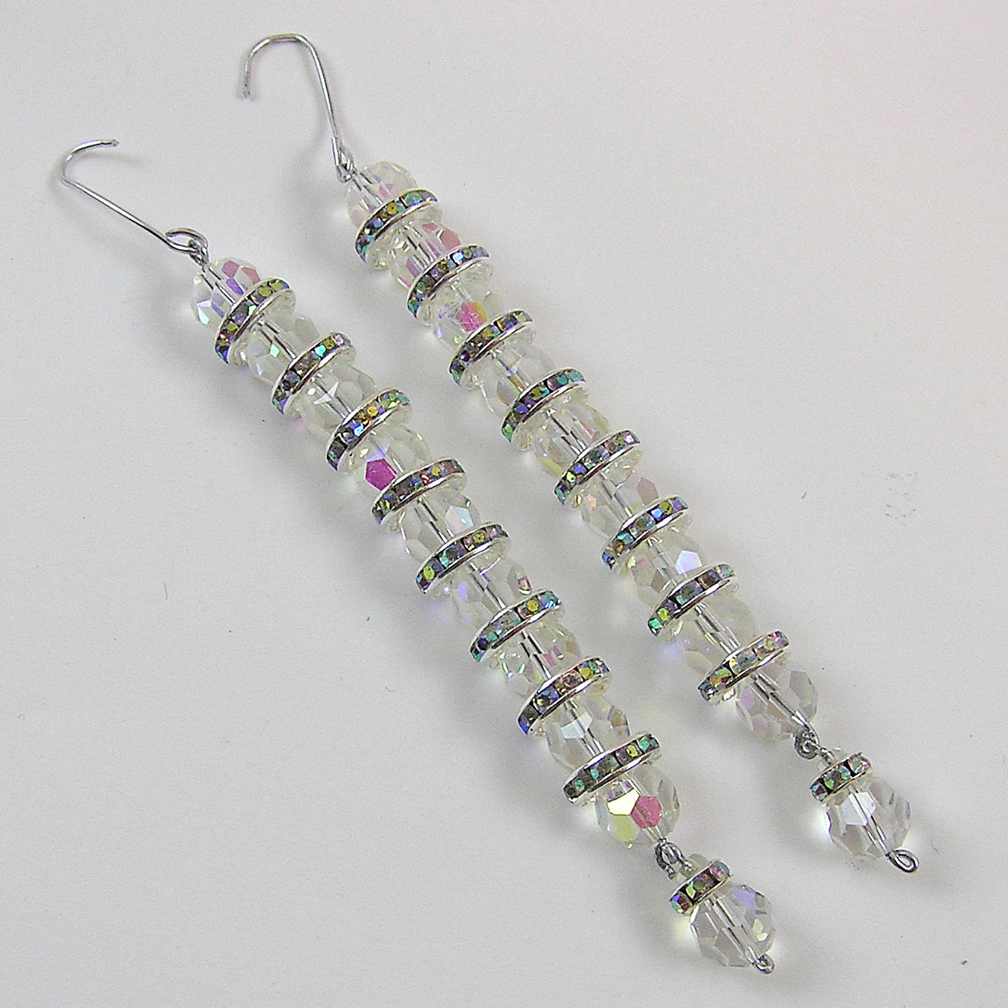 Austrian Crystal Icicle Clear Crystal and Iridescent | Etsy