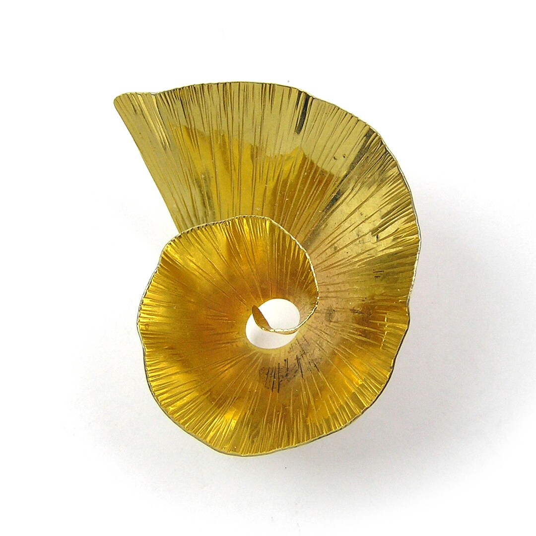 John Stigi Signed Abstract Gold Brooch - Etsy