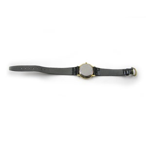 Vintage Pierre Jacquard Quartz Watch: Black Leather Band, Gold Accents ...