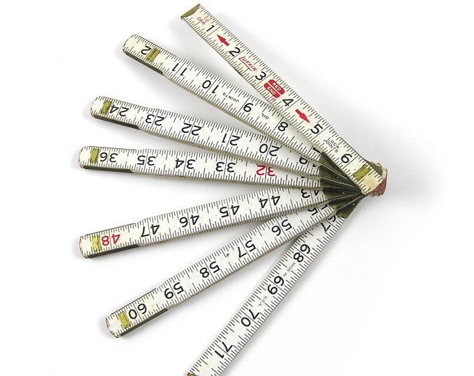 Vintage Lufkin 72" Wood Folding Ruler 066F Red End Folding Rule - Etsy