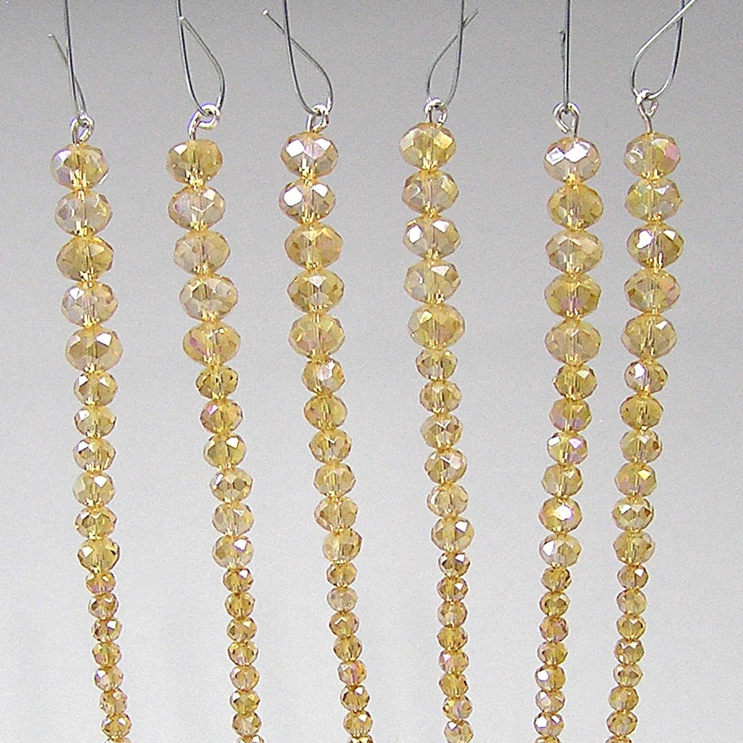 Crystal Icicles Set of 6 Handmade Crystal Bead Icicle Ornaments ...