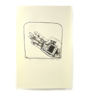 Hand Holding Window Fine Art Print Handmade Lithograph 1972 ...