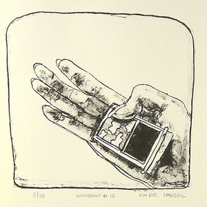 Hand Holding Window Fine Art Print Handmade Lithograph 1972 ...