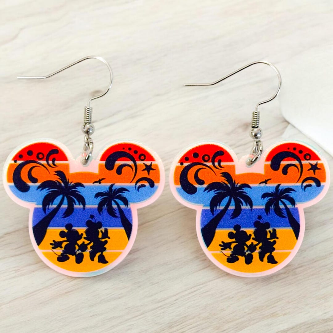 Mickey Fun in the Sun Mouse Head Earrings - Etsy