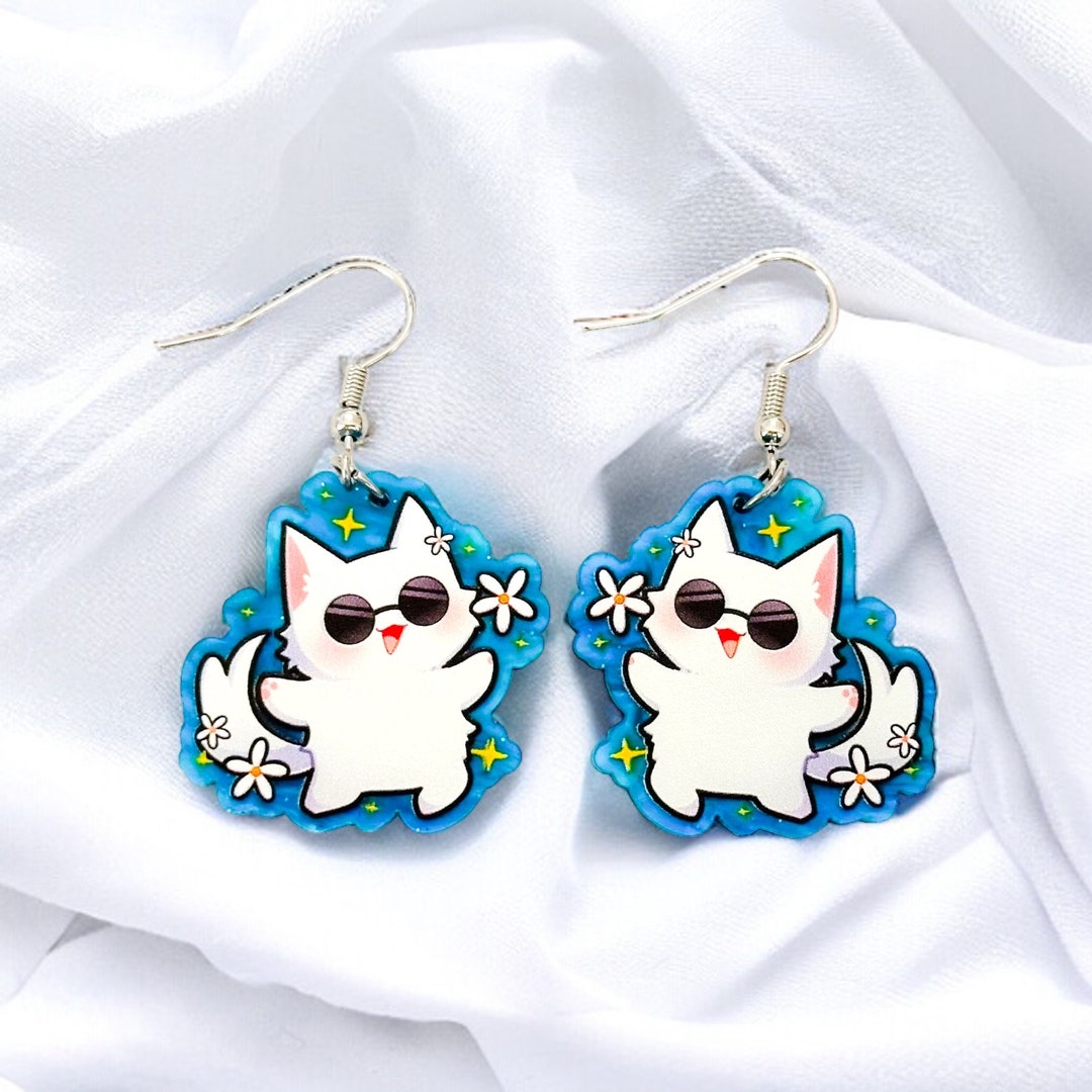 Gojo Cat Earrings - Etsy