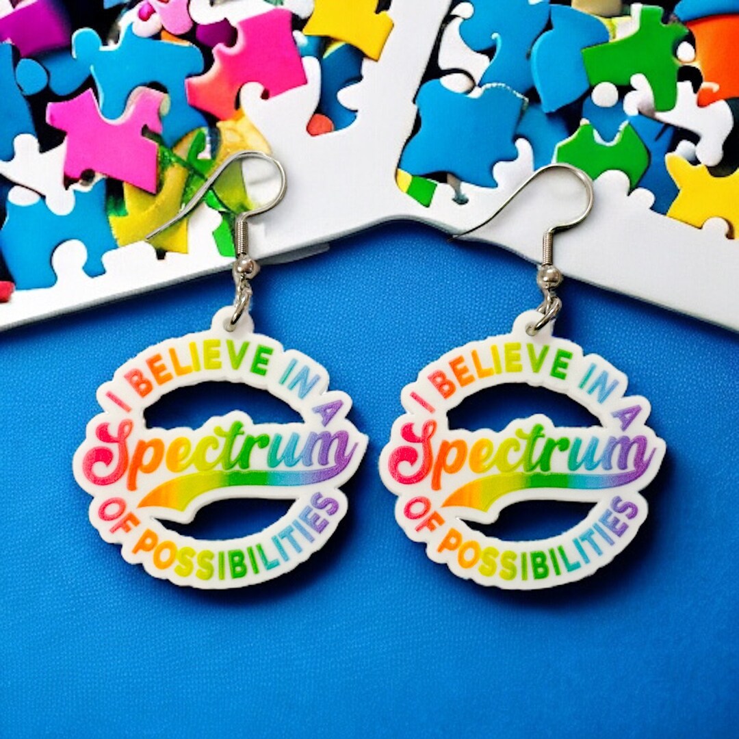 I Believe in A Spectrum of Possibilities Autism Awareness Earrings - Etsy