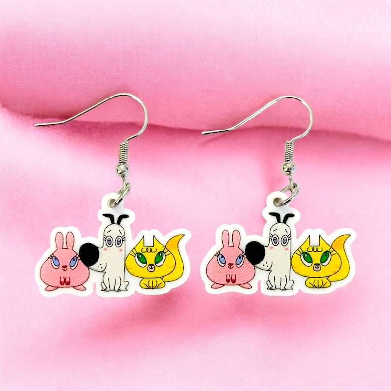 Powerpuff Girls the Fluffy Bunch Earrings - Etsy