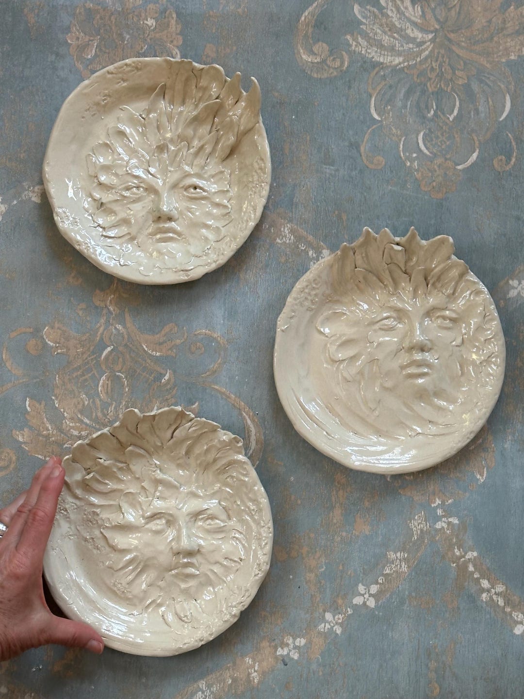Ceramic Wall Art Plates.set of 3 Plates. - Etsy