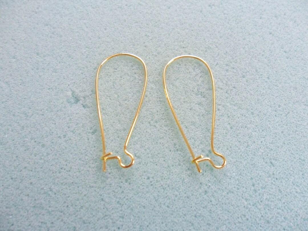 10 Pairs Kidney Earring Wires - Gold Plated - 38mm X 16mm - Large ...