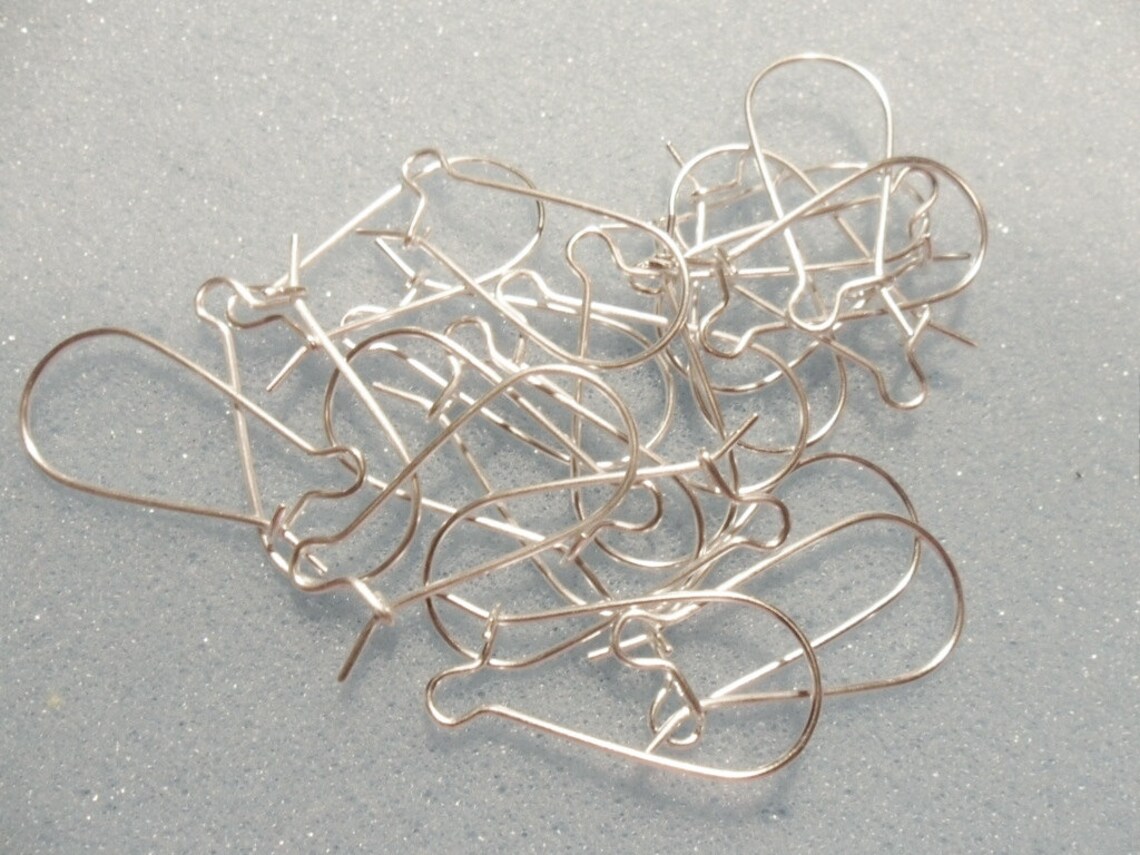 10 Pairs Kidney Earring Wires Silver Plated 24mm X 12mm - Etsy