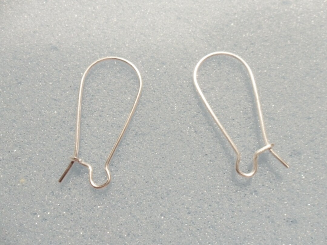 10 Pairs Kidney Earring Wires - Silver Plated - 24mm X 12mm - Kidney ...