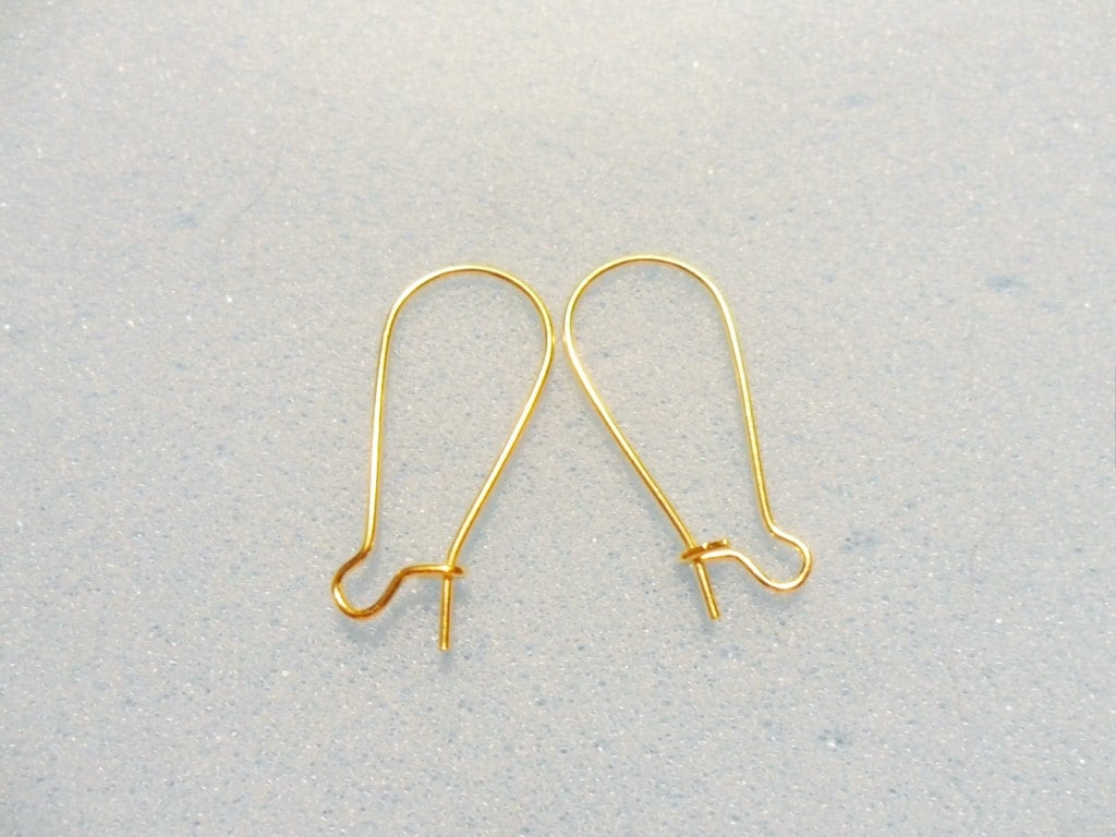 10 pairs kidney earring wires gold plated 24mm x 12mm | Etsy