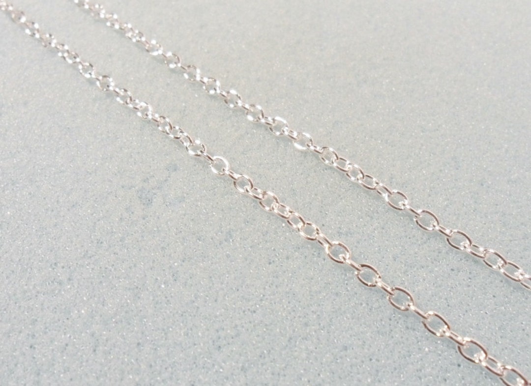 1m Silver Plated Cable Chain - 1 Yard Silver Plated Chain - 3mm X 2mm ...