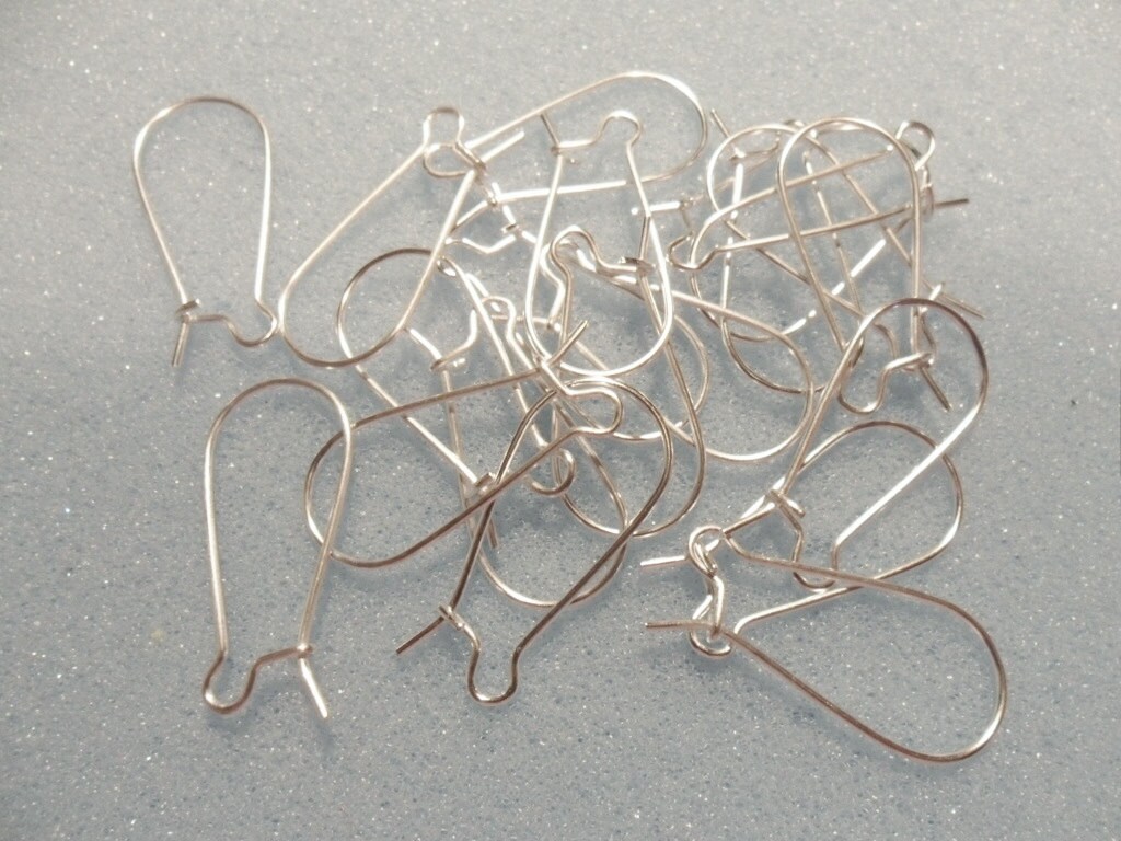 10 Pairs Kidney Earring Wires Silver Plated 24mm X 12mm - Etsy